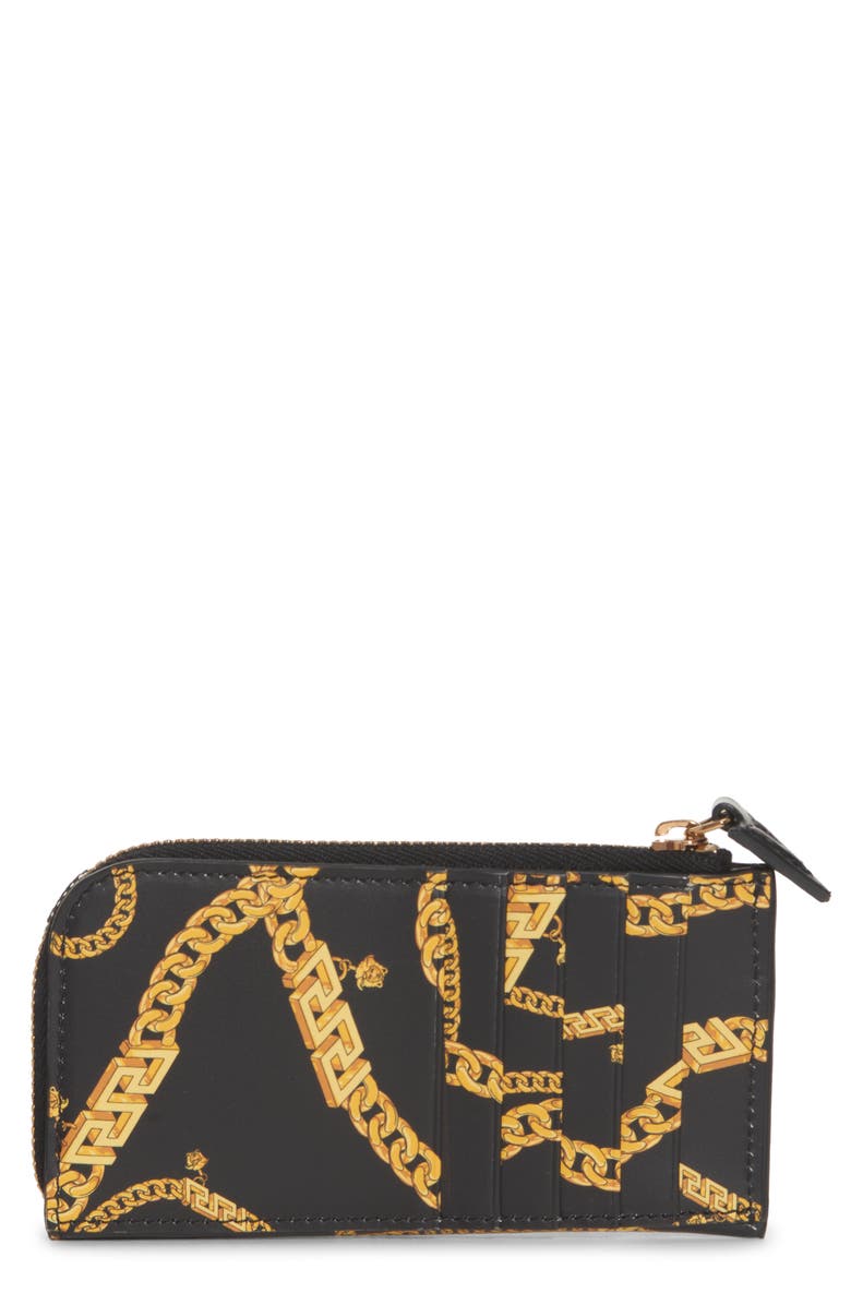 Versace Medusa Chain Print Zip Vinyl Card Case | Nordstromrack