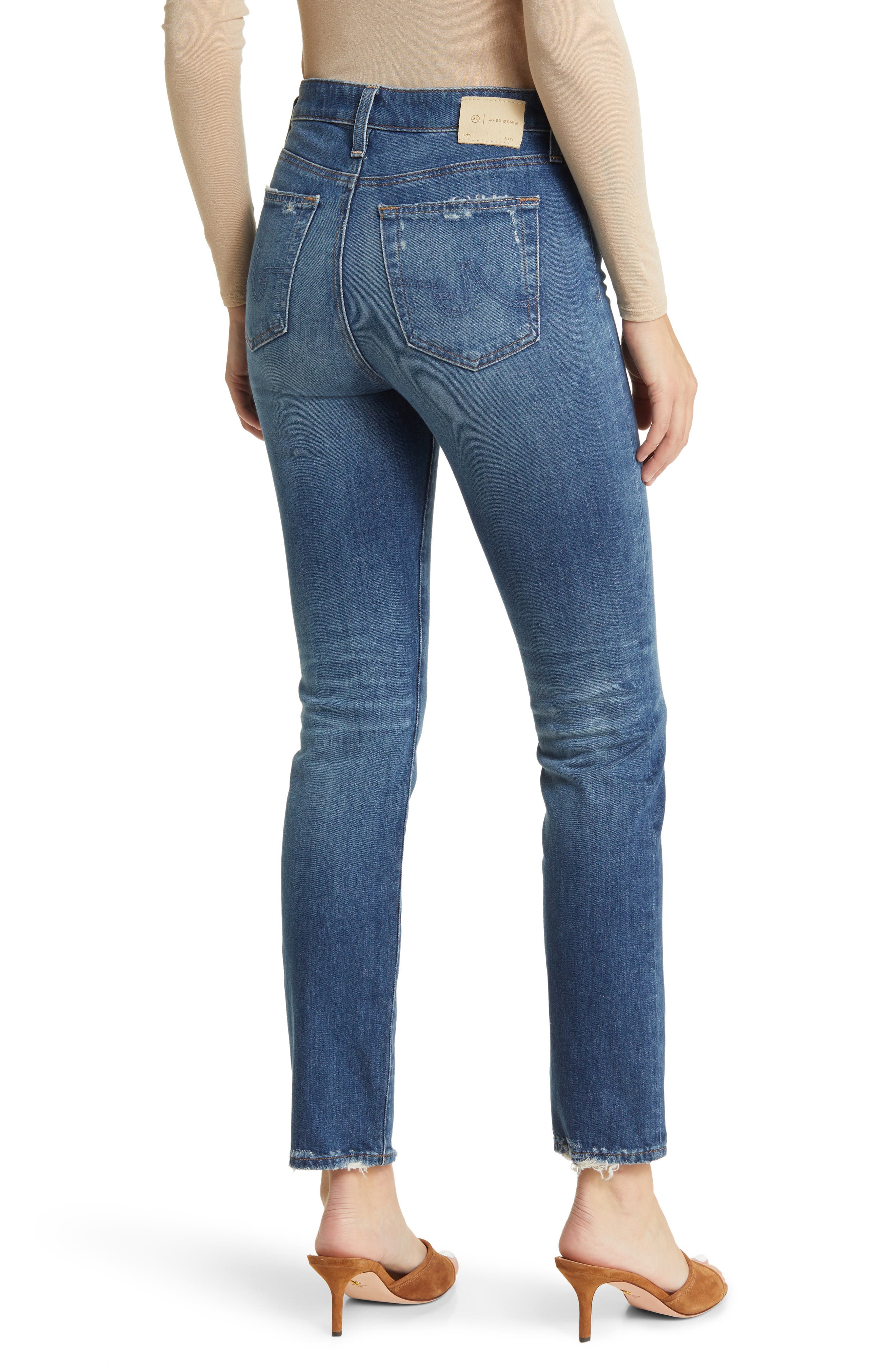 AG Mari High Waist Slim Straight Leg Jeans | Nordstromrack