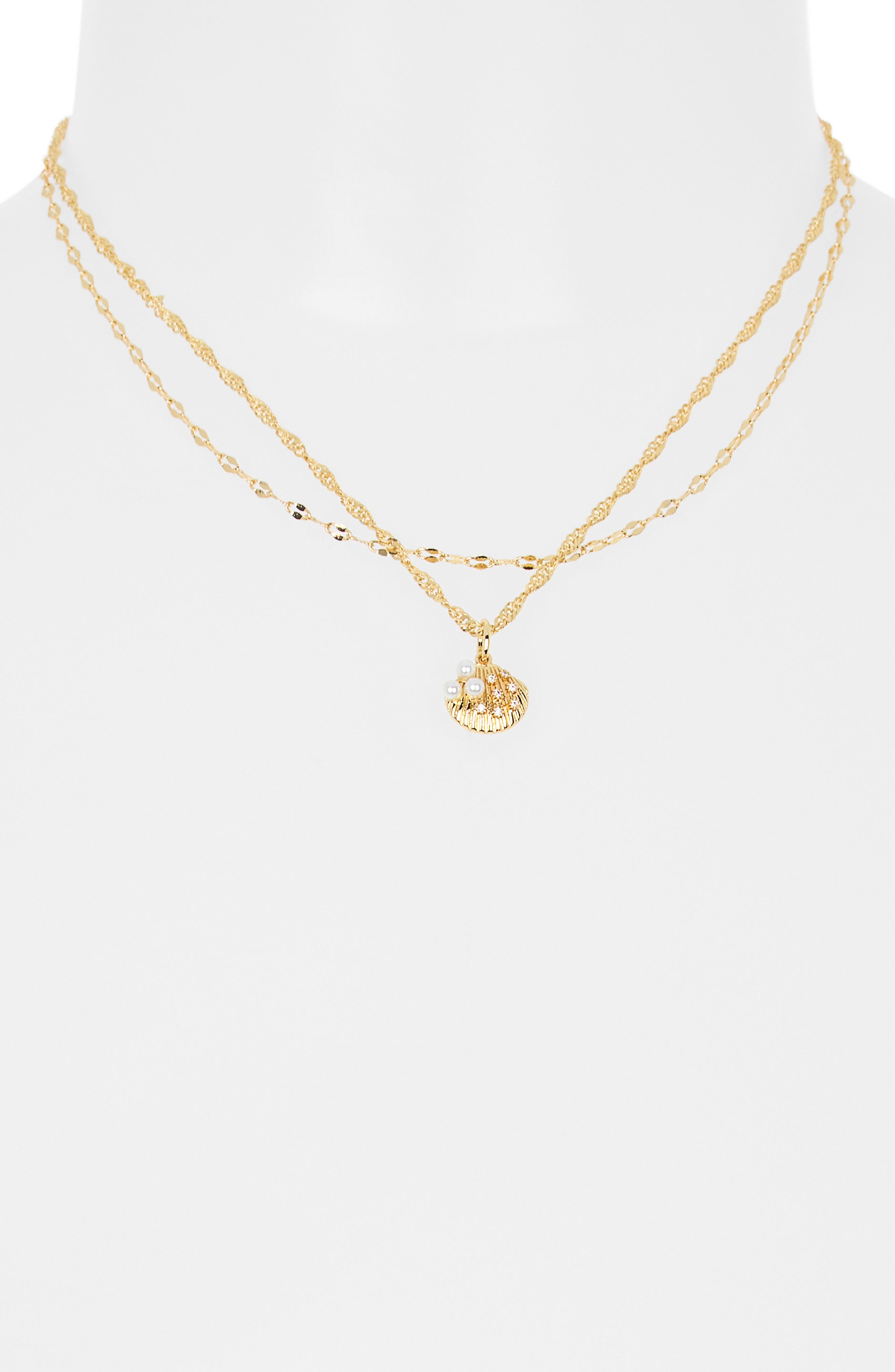 Leith Set of 2 Clam Shell Pendant Necklaces | Nordstromrack