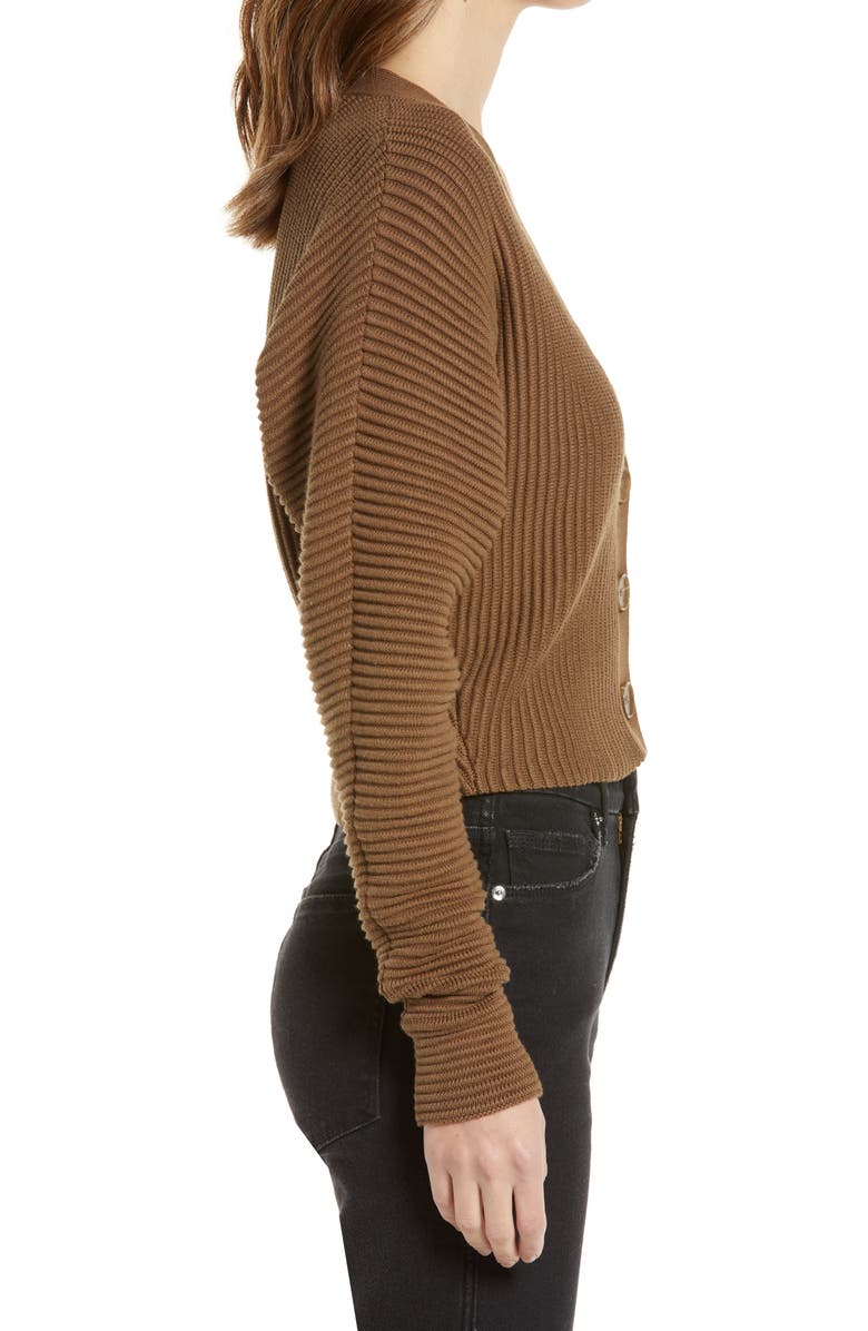 Good American Heavy Rib Crop Cardigan | Nordstromrack