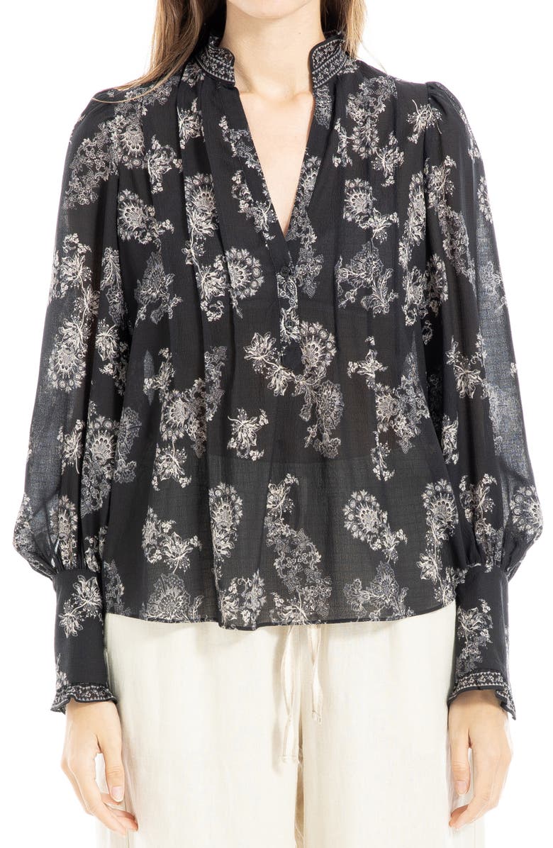 MAX STUDIO Ruffle Long Sleeve Top | Nordstromrack