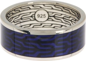 John Hardy Sterling Silver Classic Wheat Chain Enamel Ring - Size 12 ...