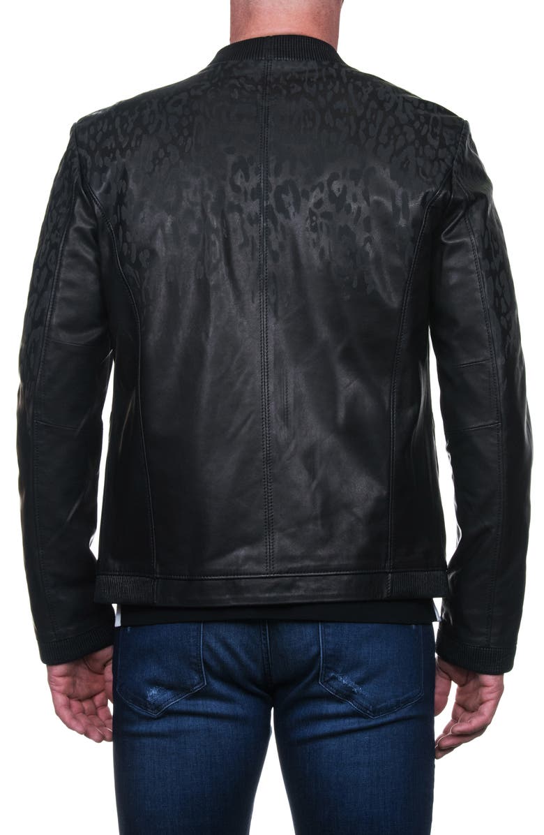 Maceoo Drips Leather Bomber Jacket | Nordstromrack
