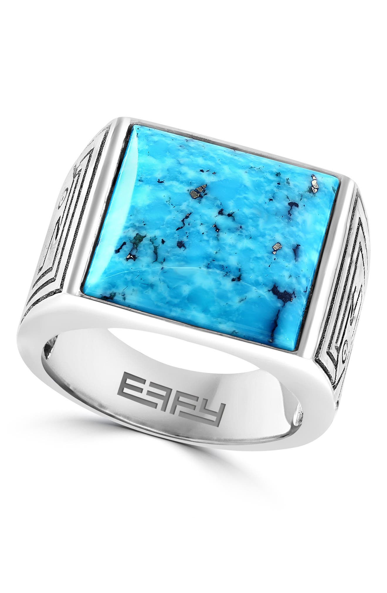 EFFY Rectangle Turquoise Sterling Silver Ring - Size 10 | Nordstromrack