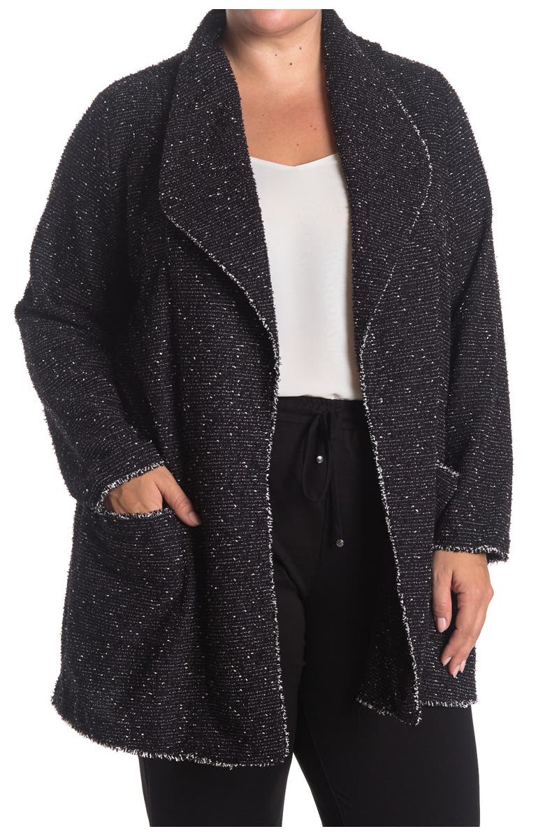 MAX STUDIO Tweed Open Front Jacket | Nordstromrack