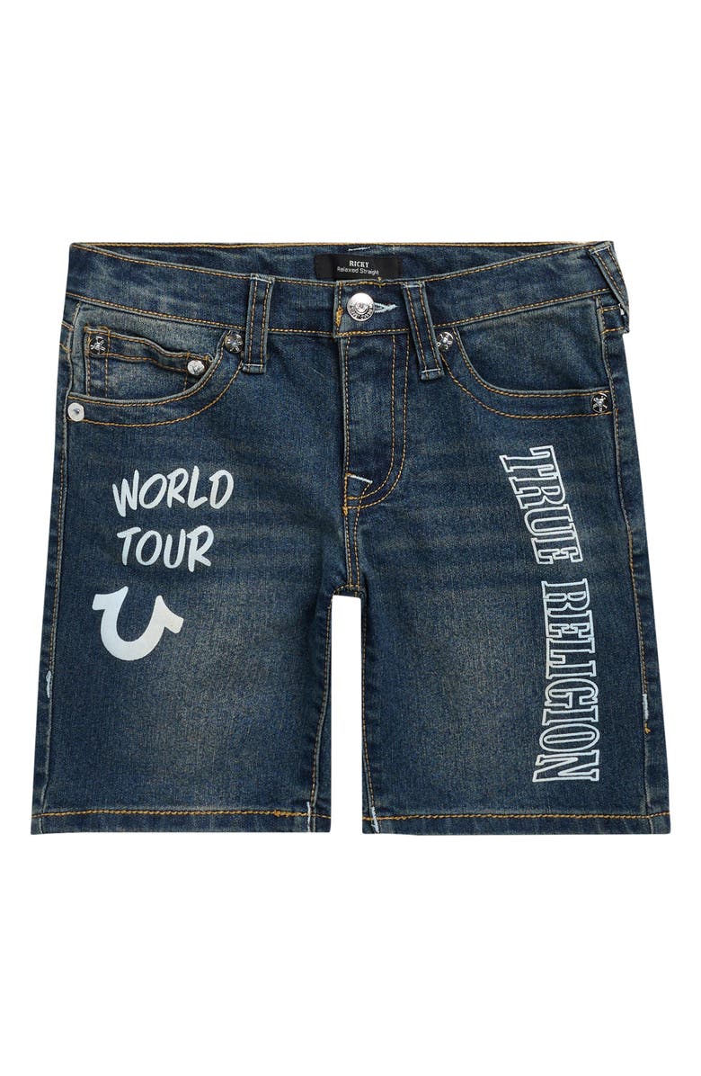 True Religion Kids' Logo Graphic Denim Shorts | Nordstromrack