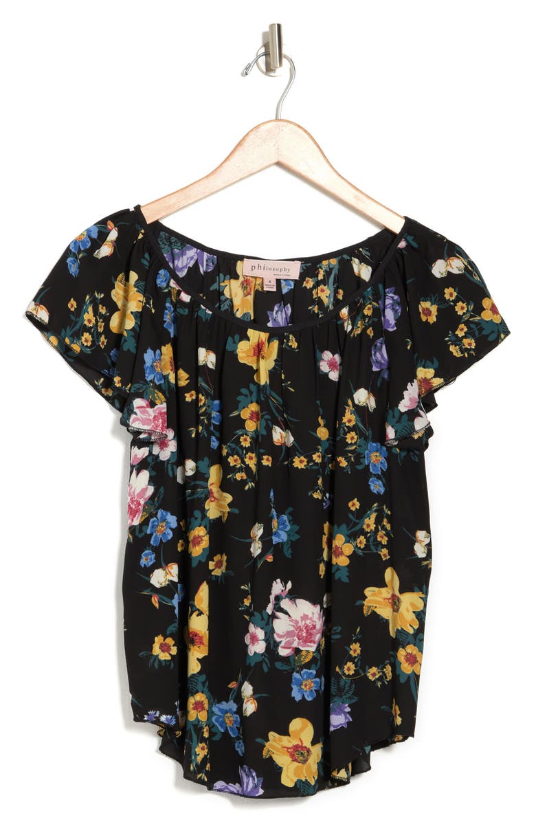 PHILOSOPHY REPUBLIC CLOTHING Flutter Raglan Sleeve Blouse | Nordstromrack