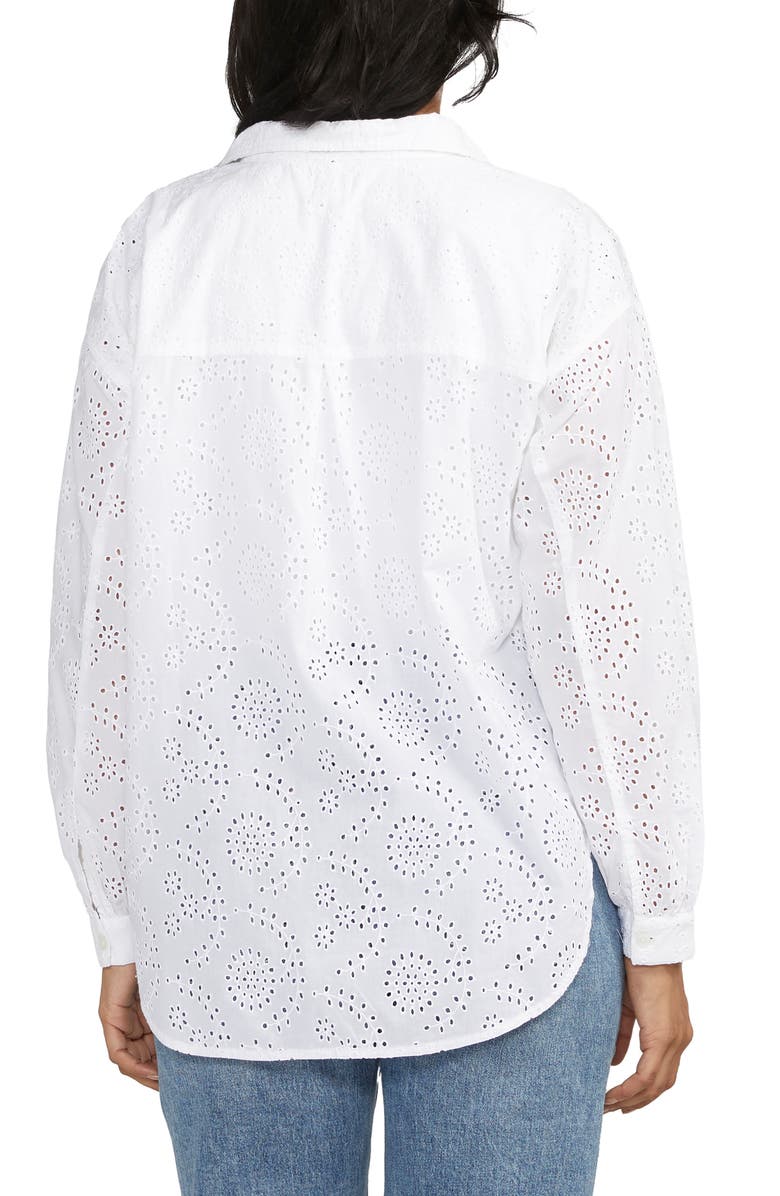 JAG Relaxed Cotton Eyelet Button-Up Shirt | Nordstrom