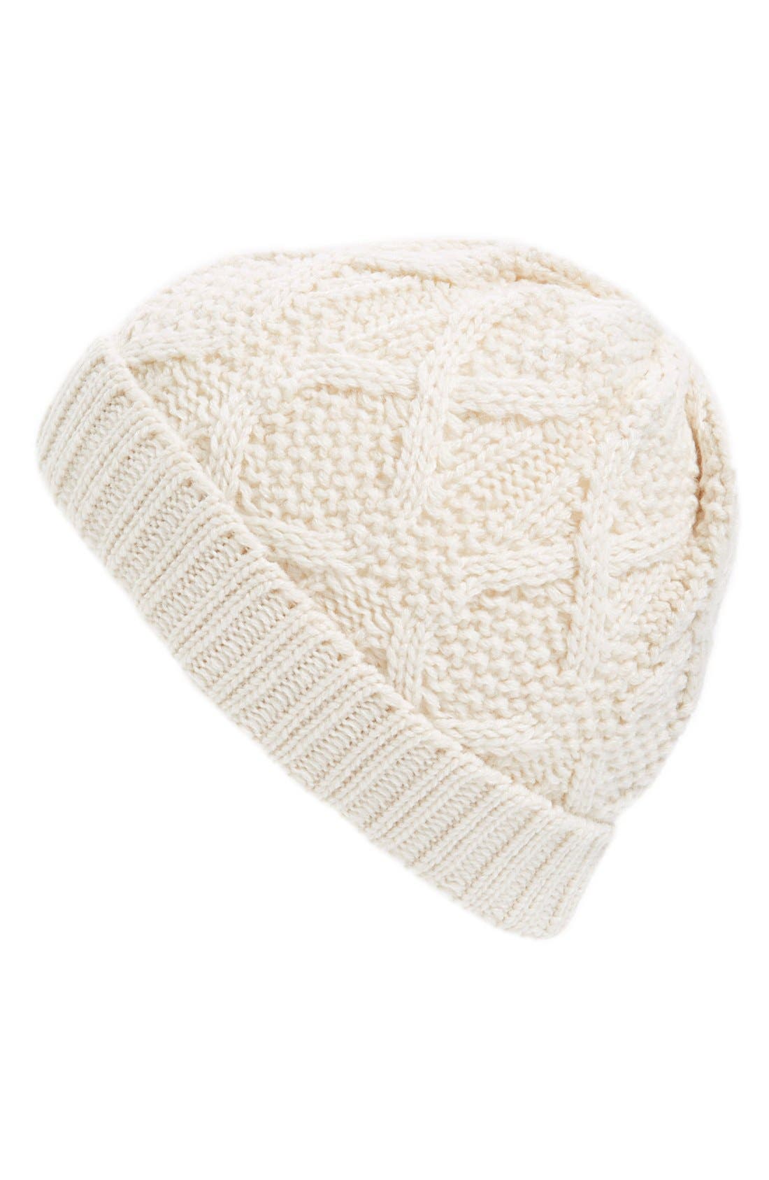 Topman 'Ecru' Cable Knit Beanie | Nordstrom