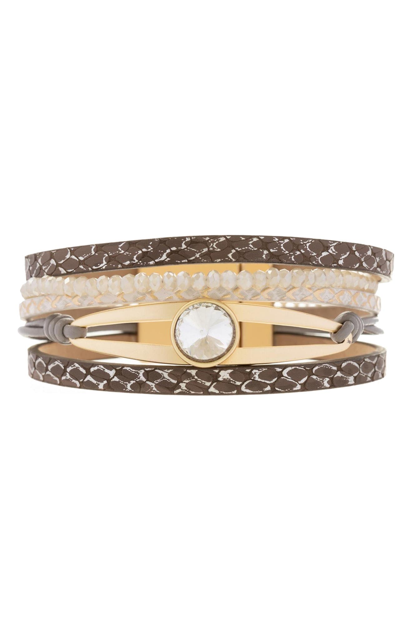 SAACHI Crystal Leather Bracelet | Nordstromrack