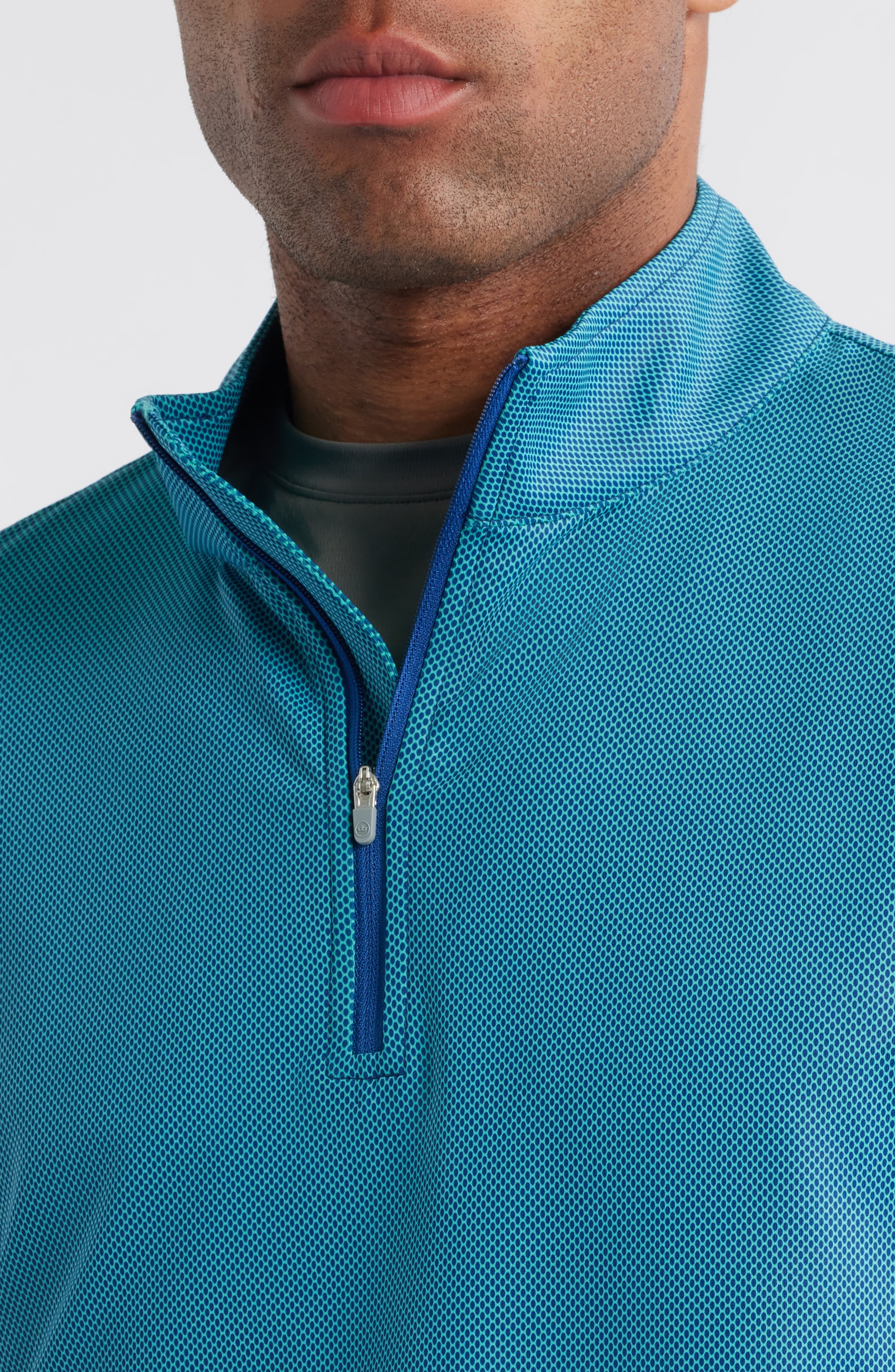 Peter Millar Perth Bird's Eye Performance Quarter Zip Pullover | Nordstrom