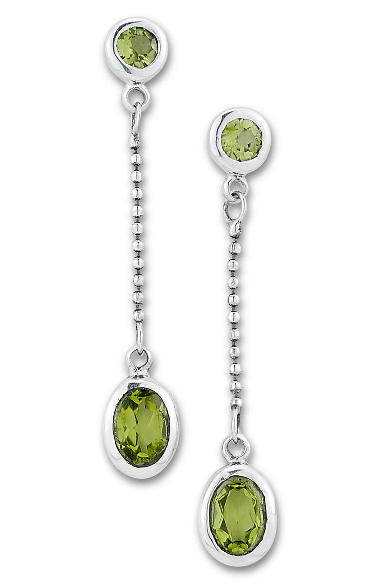 SAMUEL B. Sterling Silver Peridot Chain Drop Earrings | Nordstromrack