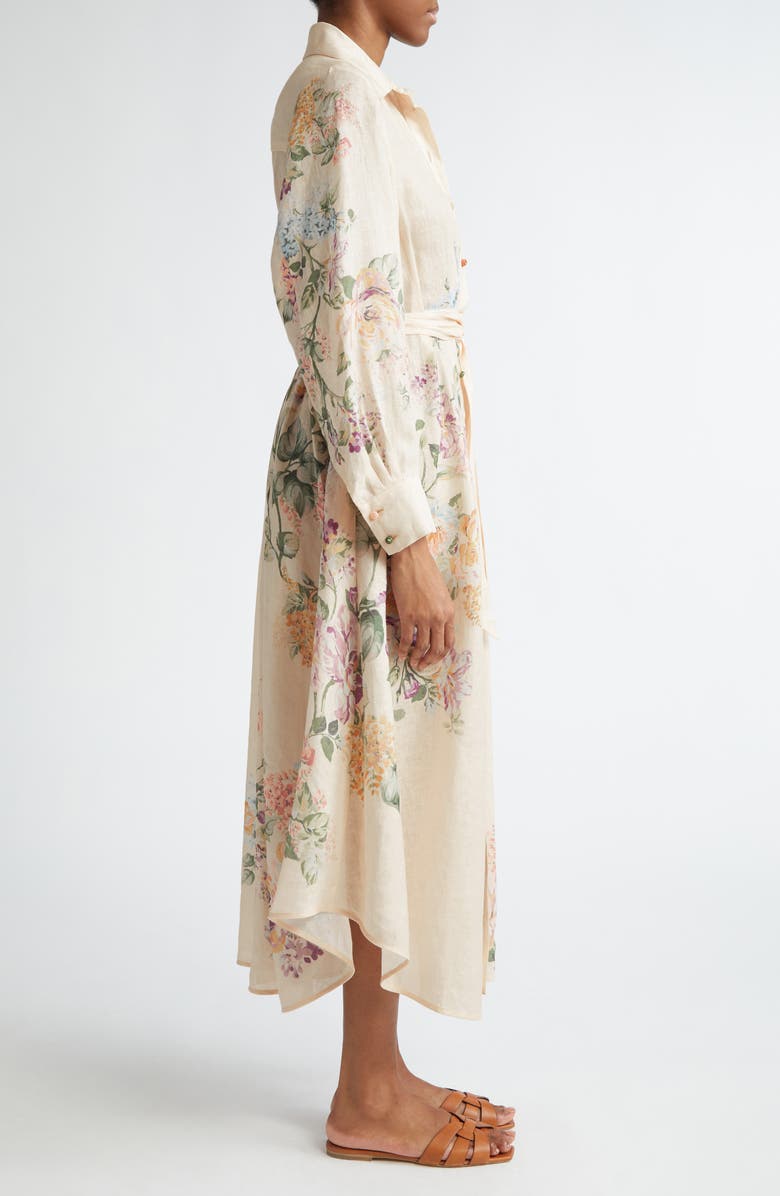 Zimmermann Halliday Floral Long Sleeve Linen Shirtdress | Nordstromrack