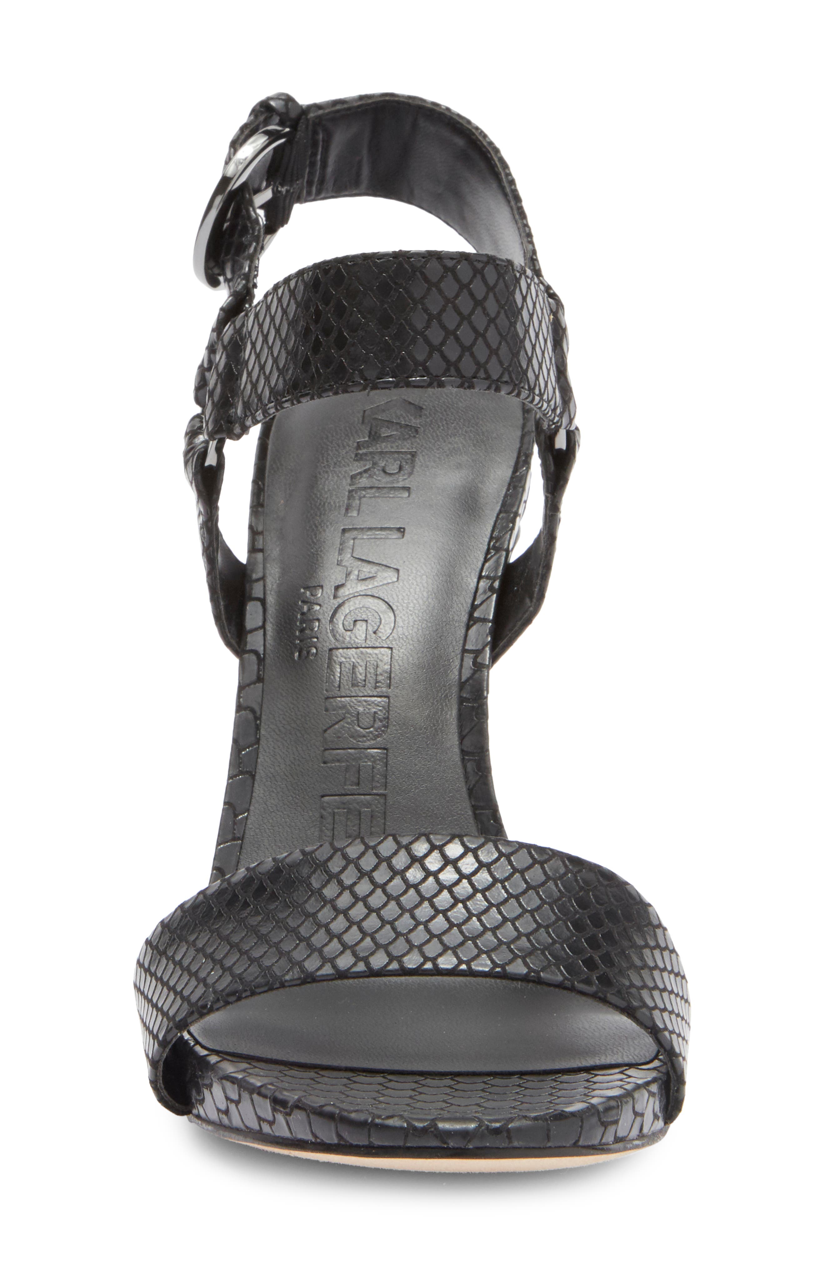 KARL LAGERFELD PARIS Cieone Croc Embossed Sandal (Women) | Nordstromrack