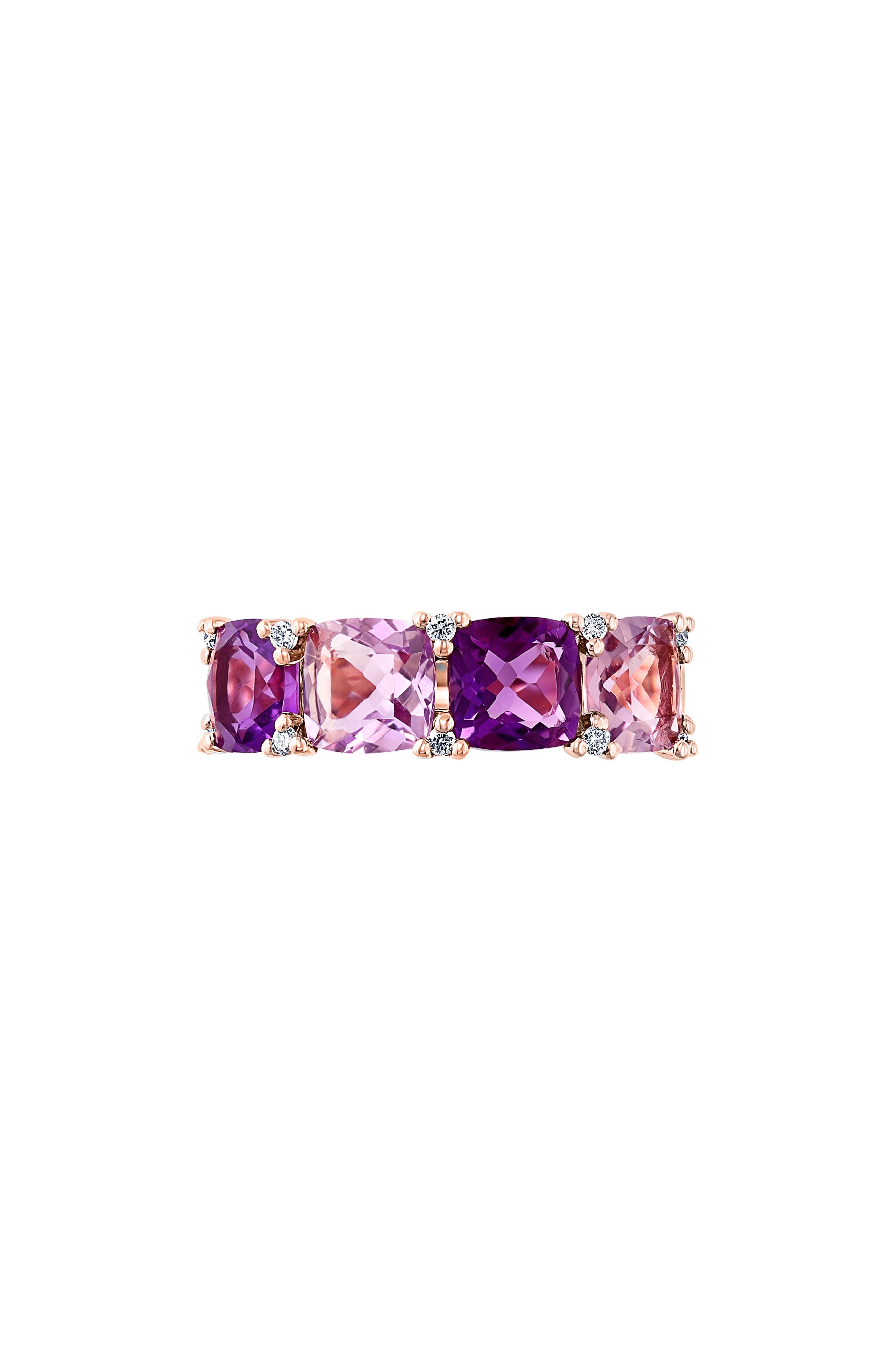 EFFY 14K Rose Gold Diamond & Cushion Cut Amethyst Ring | Nordstromrack