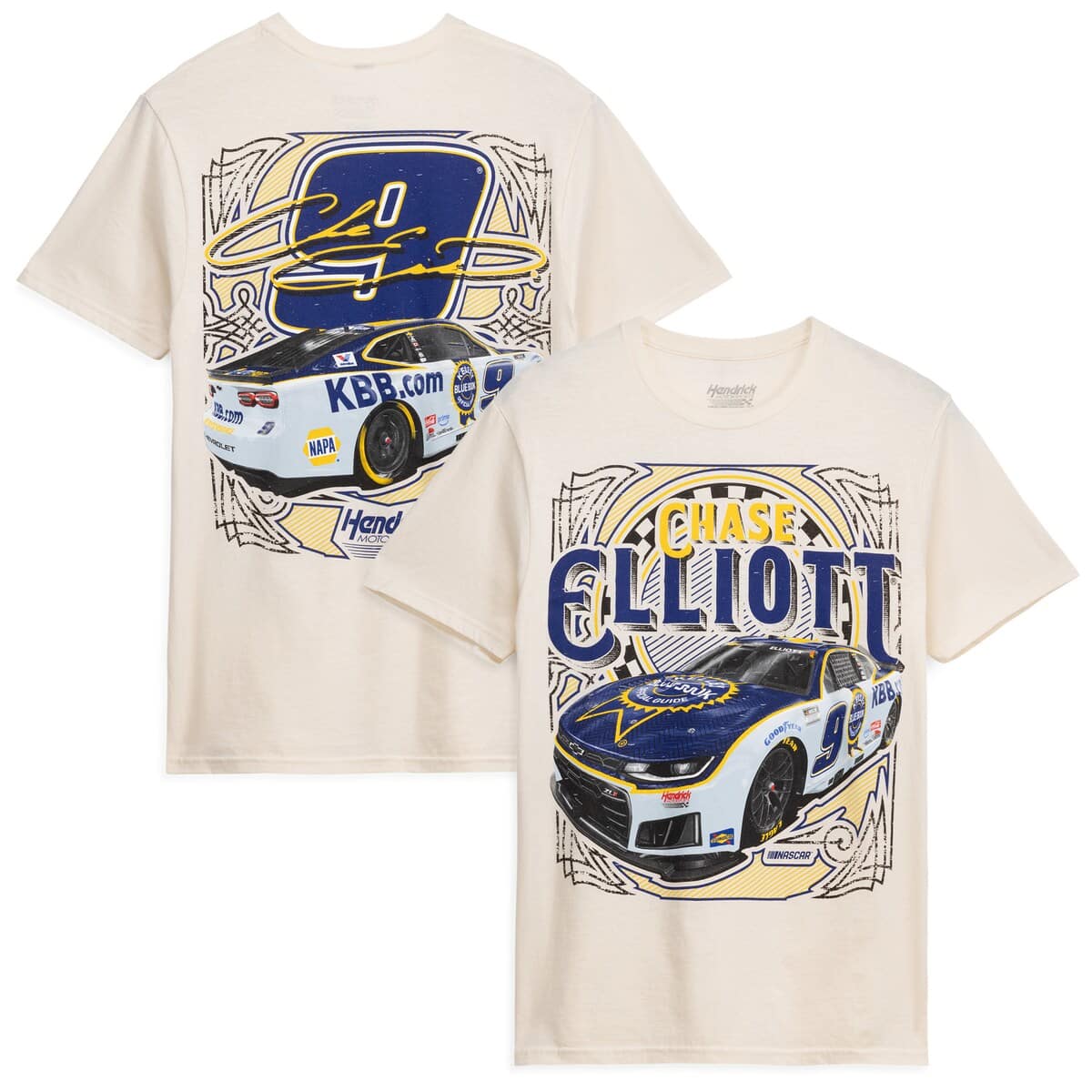 Classic Ink Men's Classic Ink Cream Chase Elliott #9 Kelley Blue Book ...