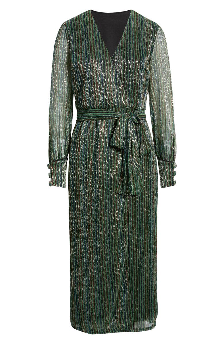 Harlyn Metallic Knit Wrap Midi Dress | Nordstromrack
