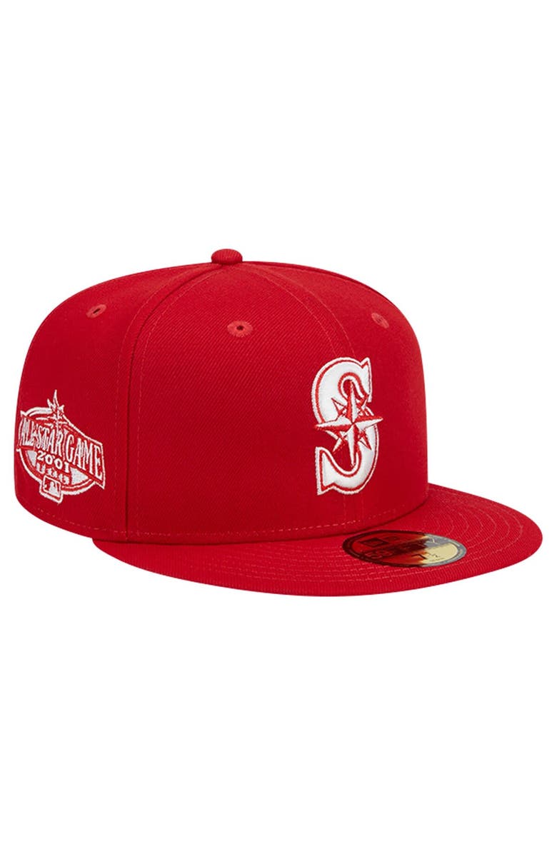 New Era Men's New Era Red Seattle Mariners Logo 59FIFTY Fitted Hat ...