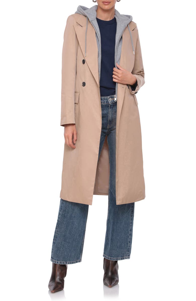 Avec Les Filles Hooded Double Breasted Trench Coat | Nordstromrack