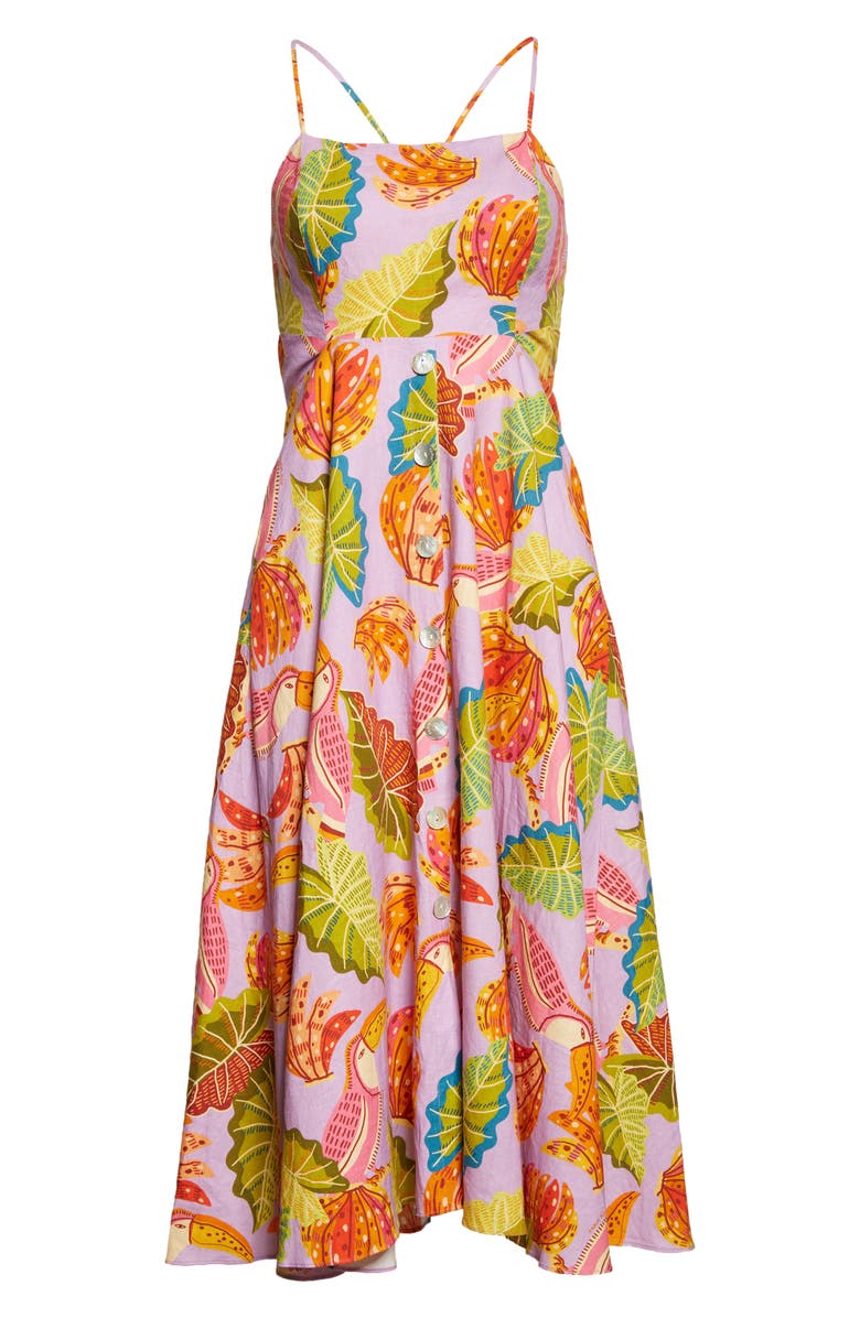 FARM Rio Beaks and Bananas Lilac Linen Blend Dress | Nordstromrack