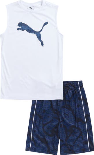 PUMA Kids' Logo Muscle Tank & Shorts Set | Nordstromrack