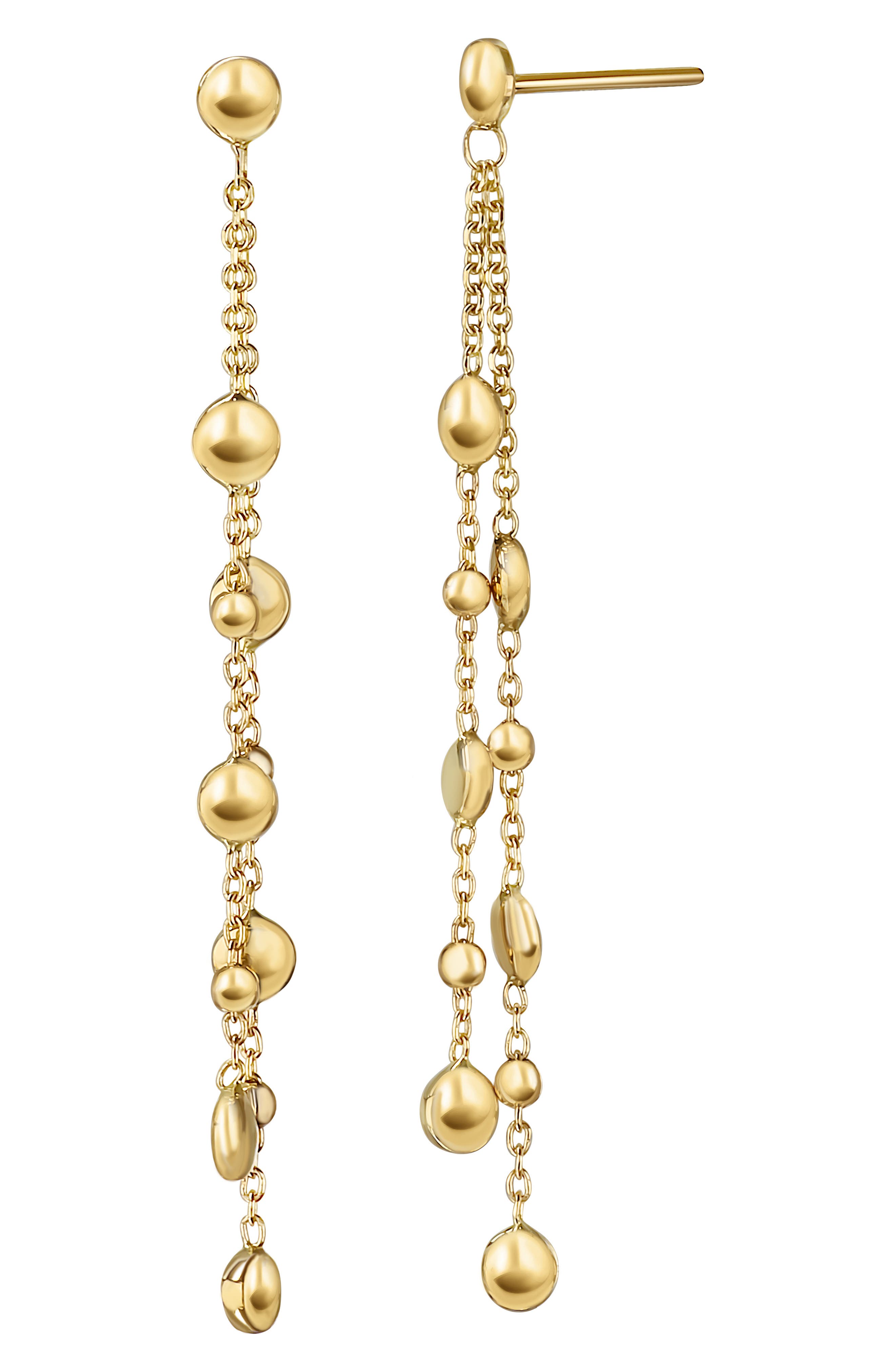 Bony Levy 14K Gold Linear Drop Earrings | Nordstromrack