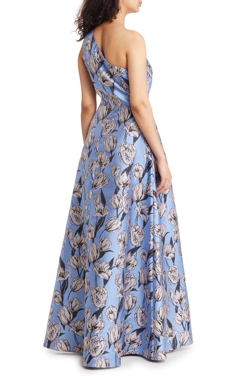 Lulus Exquisite Elegance Floral Jacquard One-Shoulder A-Line Gown ...