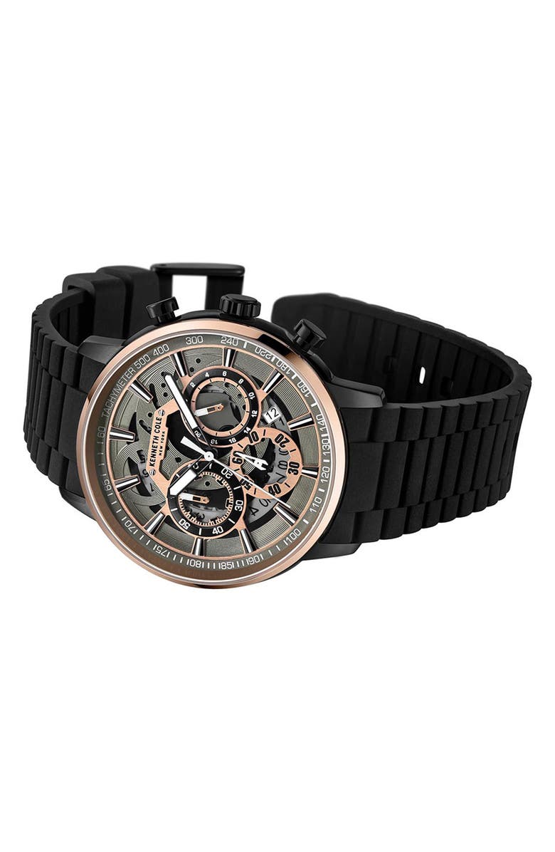 Kenneth Cole Dress Sport Chronograph Silicone Strap Watch, 44mm | Nordstrom