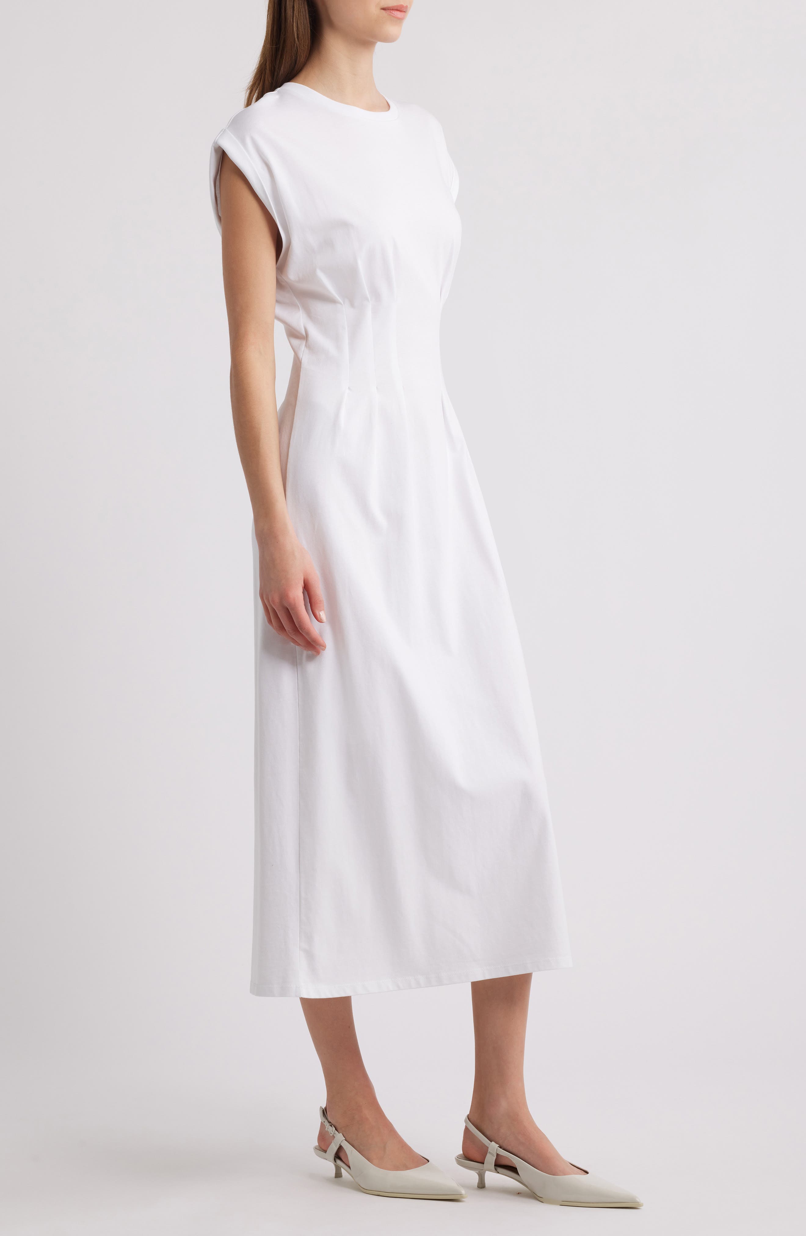FRAME The Nipped Organic Cotton Jersey Midi Dress | Nordstromrack