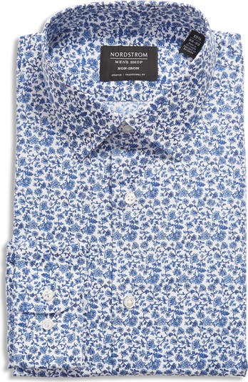 NORDSTROM MEN'S SHOP Nordstrom Traditional Fit Floral Stretch Non-Iron ...