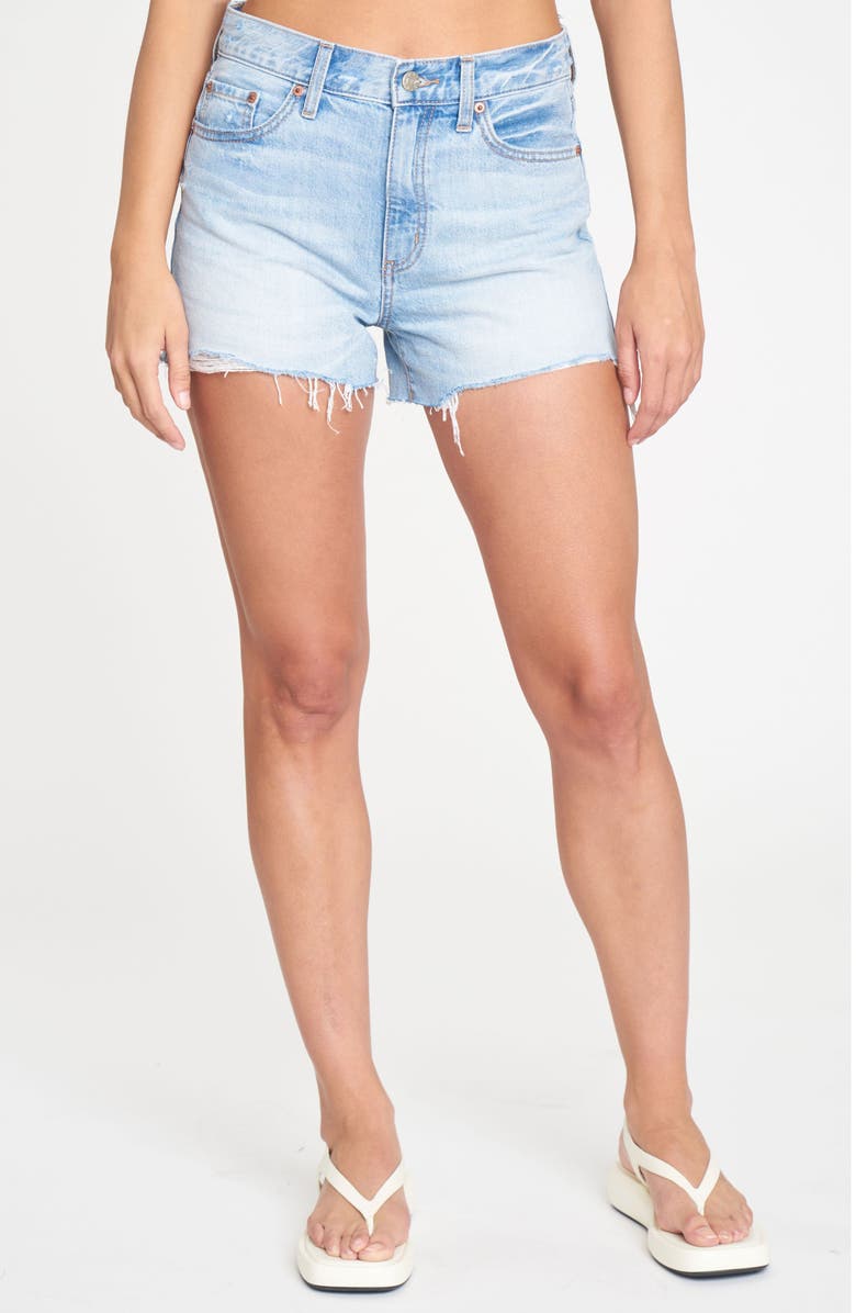 DAZE Troublemaker High Waist Distressed Denim Cutoff Shorts | Nordstromrack