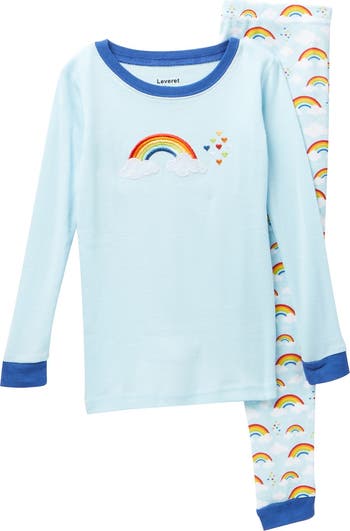 Leveret Rainbow 2-Piece Pajama Set | Nordstromrack
