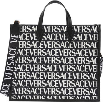 Versace Repeat Logo Cotton Canvas Tote | Nordstrom