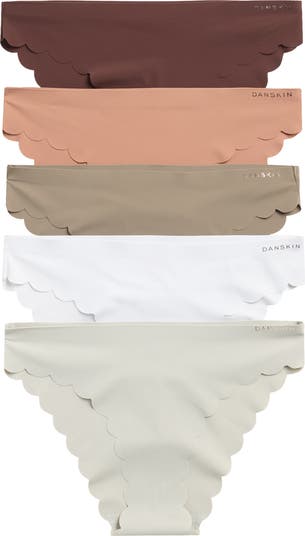 Danskin Assorted 5-Pack Laser Cut Scallop Leg Bikini Briefs | Nordstromrack