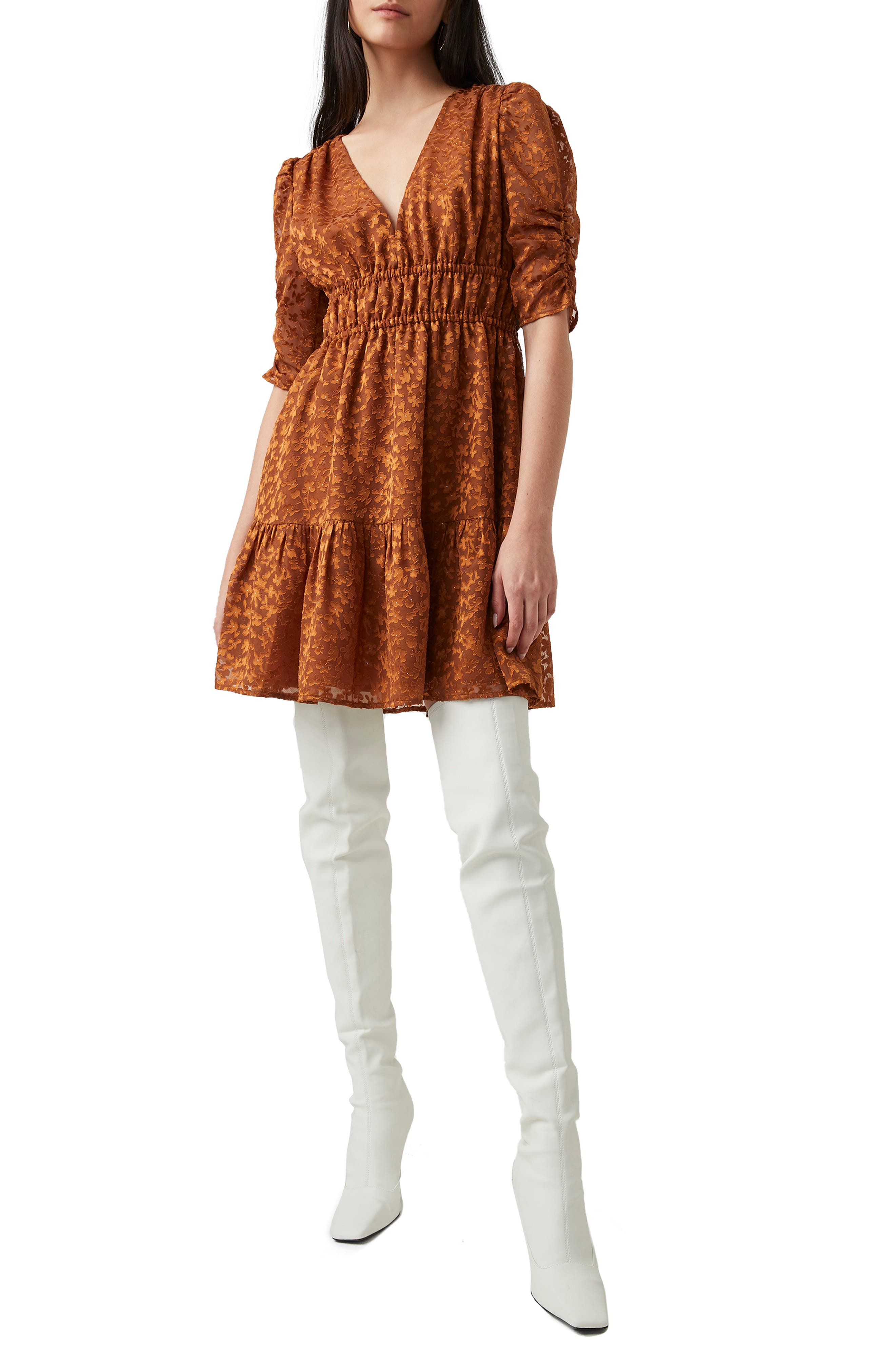 French Connection Bonati Devoré Fit & Flare Dress | Nordstromrack