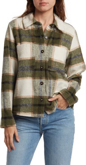 MELLODAY Plaid Hip Length Shacket | Nordstromrack