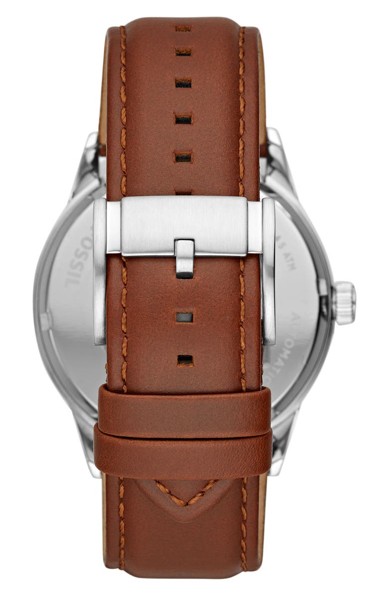 Fossil Men's Flynn Automatic Brown Leather Watch, 48mm | Nordstromrack