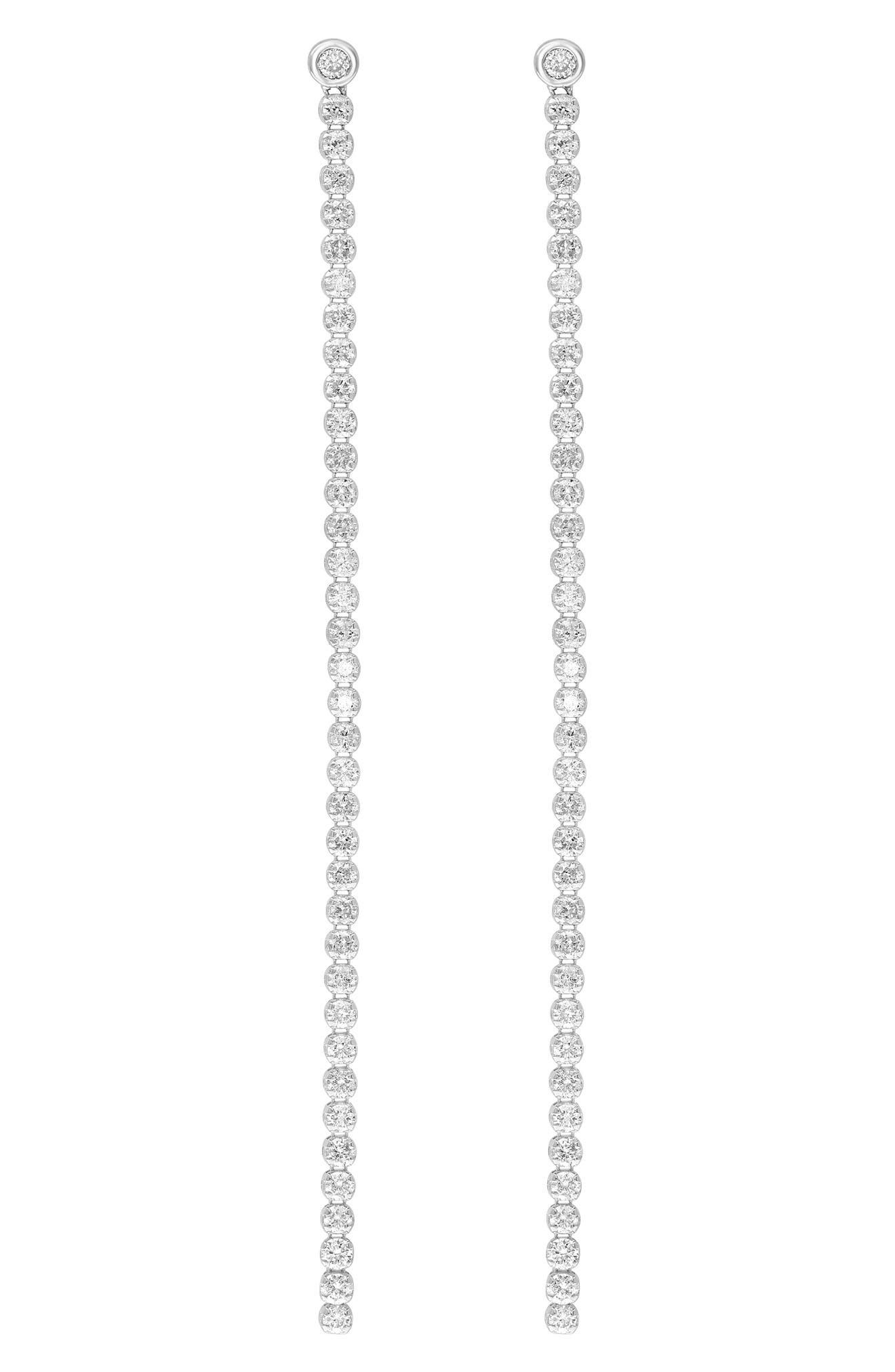 EFFY Sterling Silver Lab Grown Diamond Linear Drop Earrings | Nordstromrack