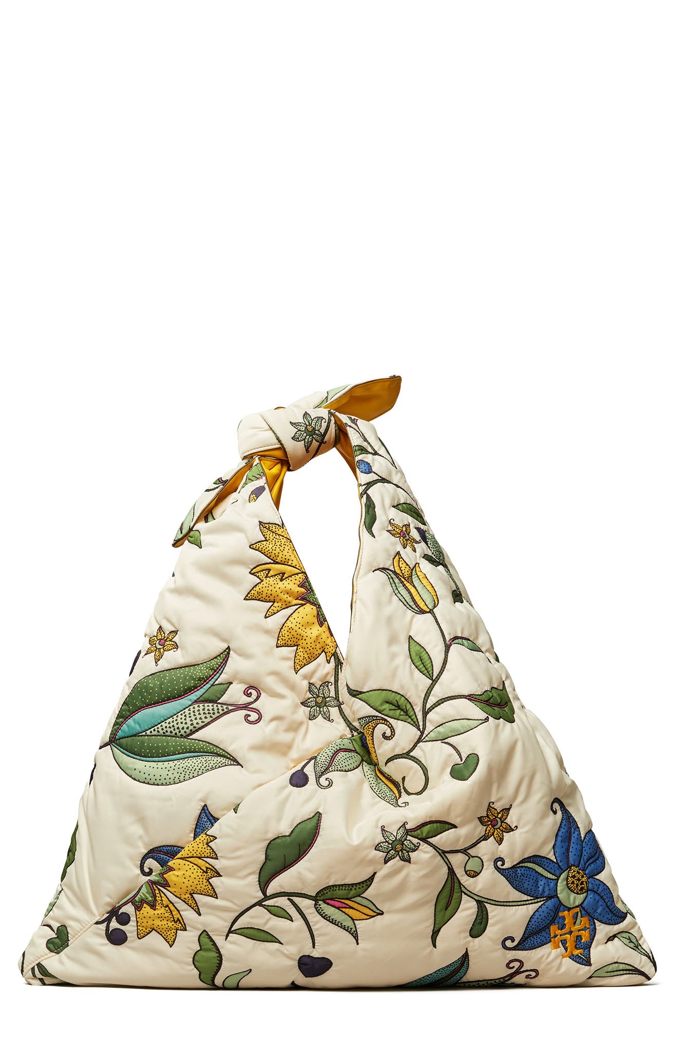 Tory Burch Zoe Quilted Floral Embroidered Tie Shoulder Bag (Men ...
