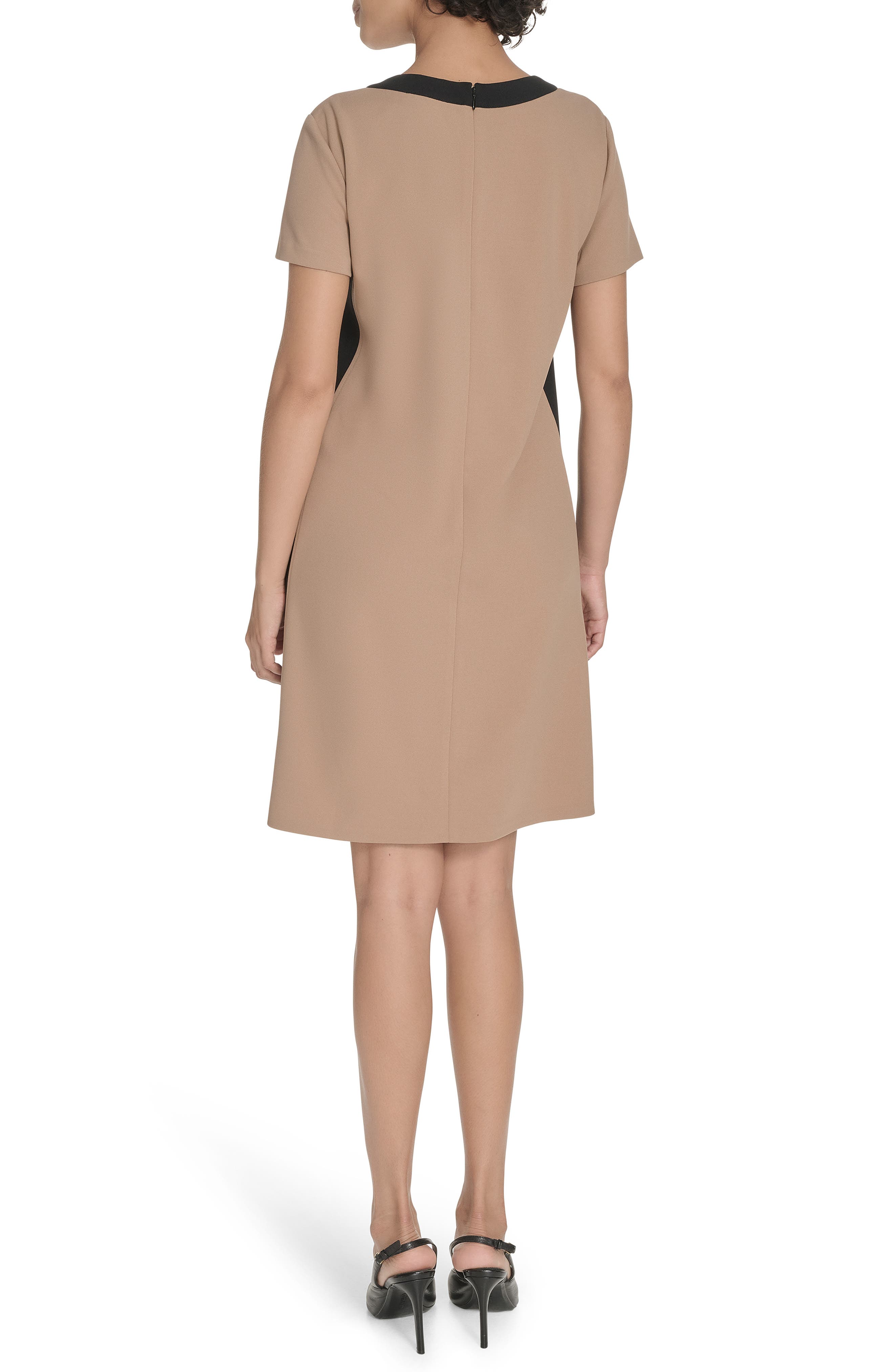 Tommy Hilfiger Colorblock Short Sleeve Pocket Trapeze Dress | Nordstromrack