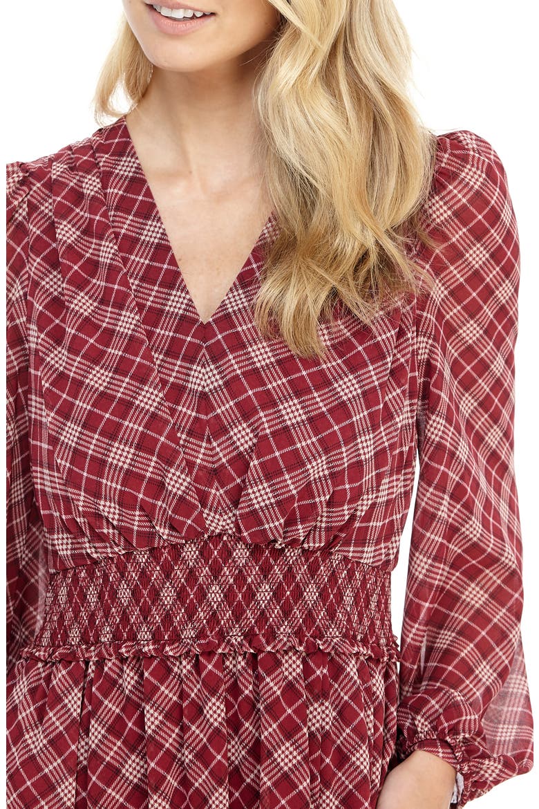 Robyn Plaid Long Sleeve Chiffon Maxi Dress (Women) | Nordstromrack