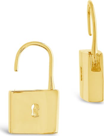 Sterling Forever 14K Yellow Gold Plated Open Lock Drop Earrings ...