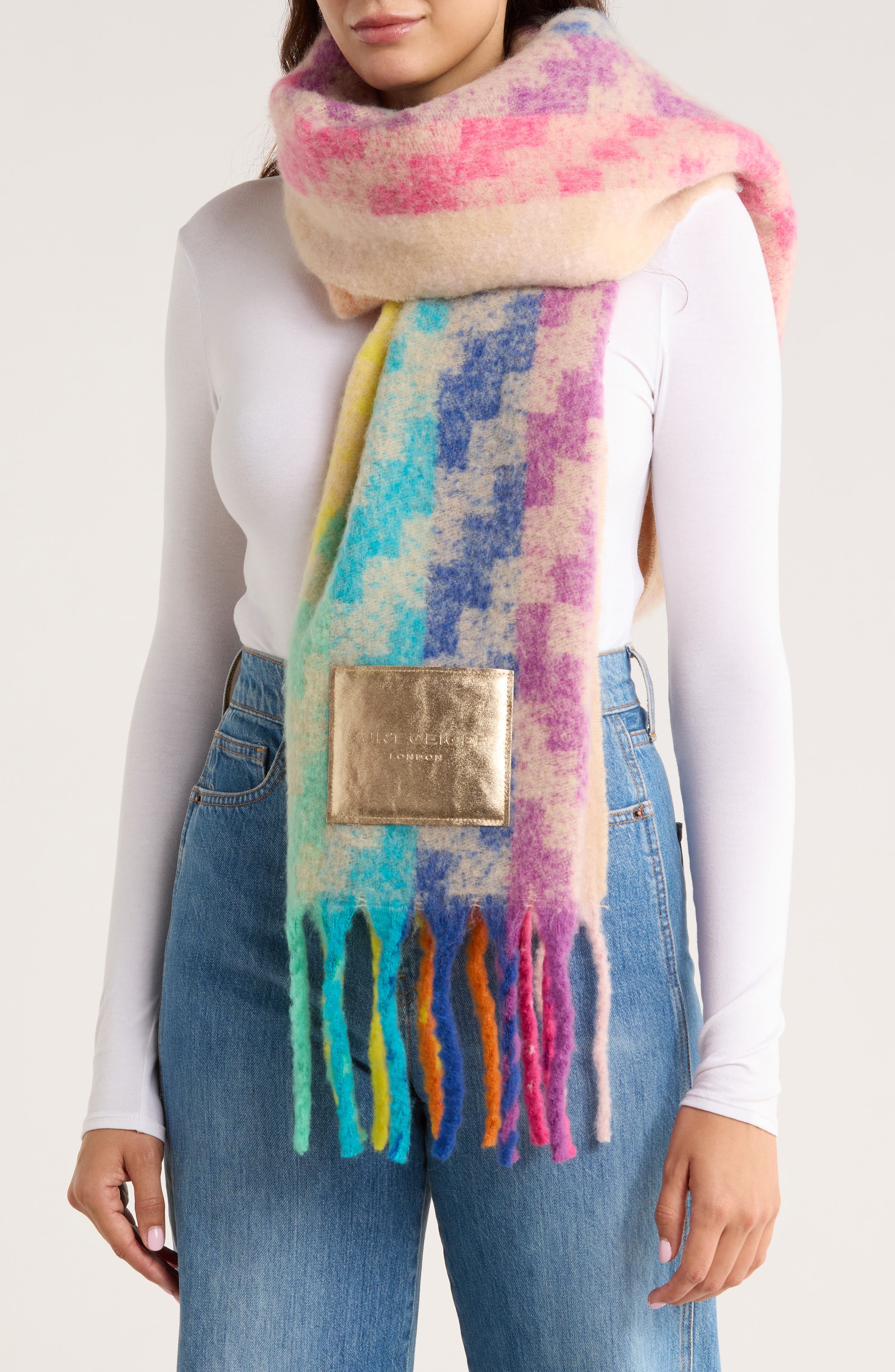 Kurt Geiger London Rainbow Weave Yarn Dye Scarf | Nordstromrack