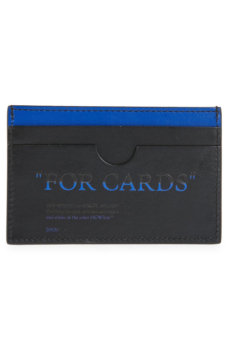 Off-White Quote Bookish Colorblock Leather Card Case | Nordstromrack