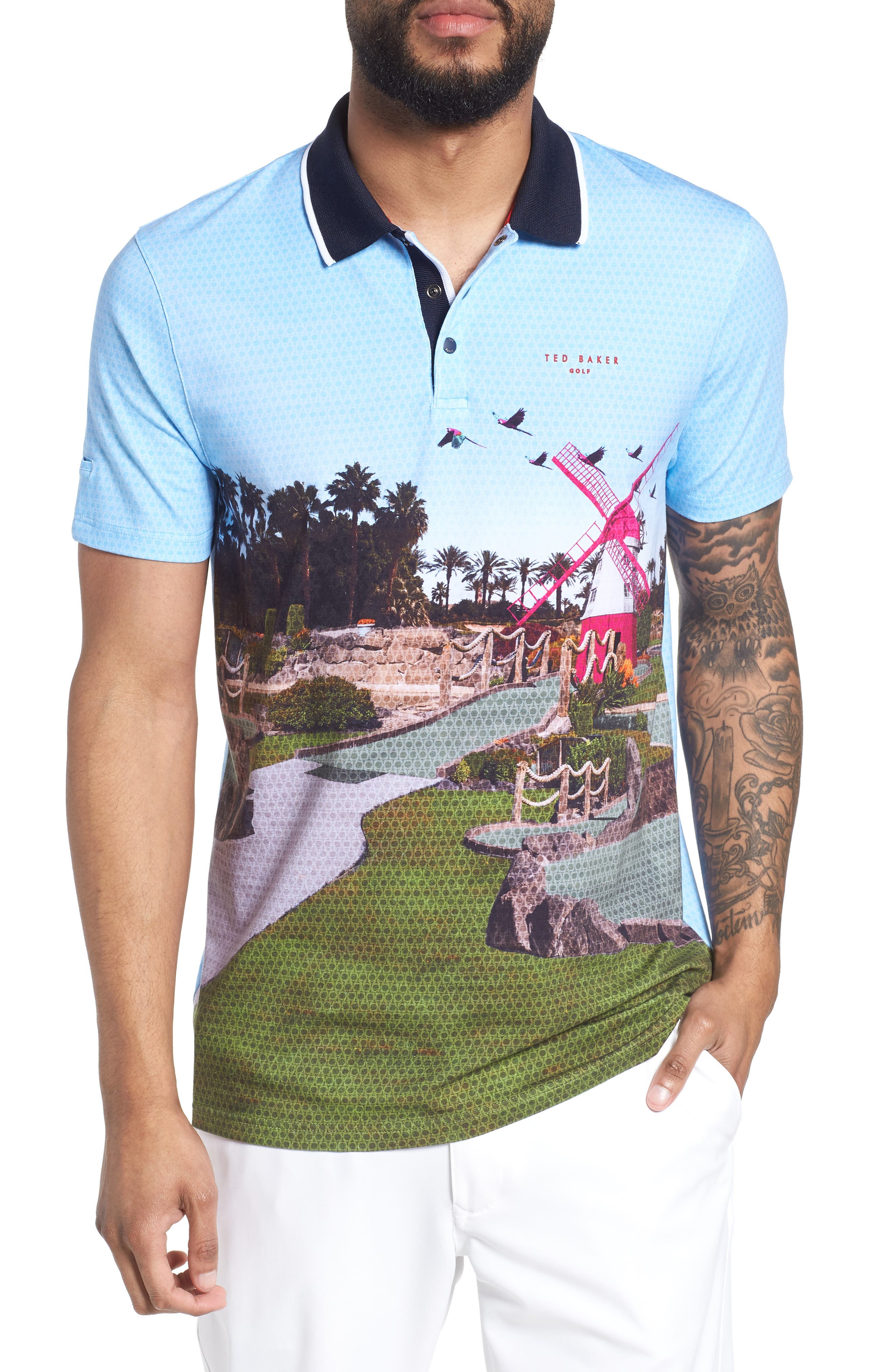 Ted Baker London Placement Trim Fit Golf Polo | Nordstrom