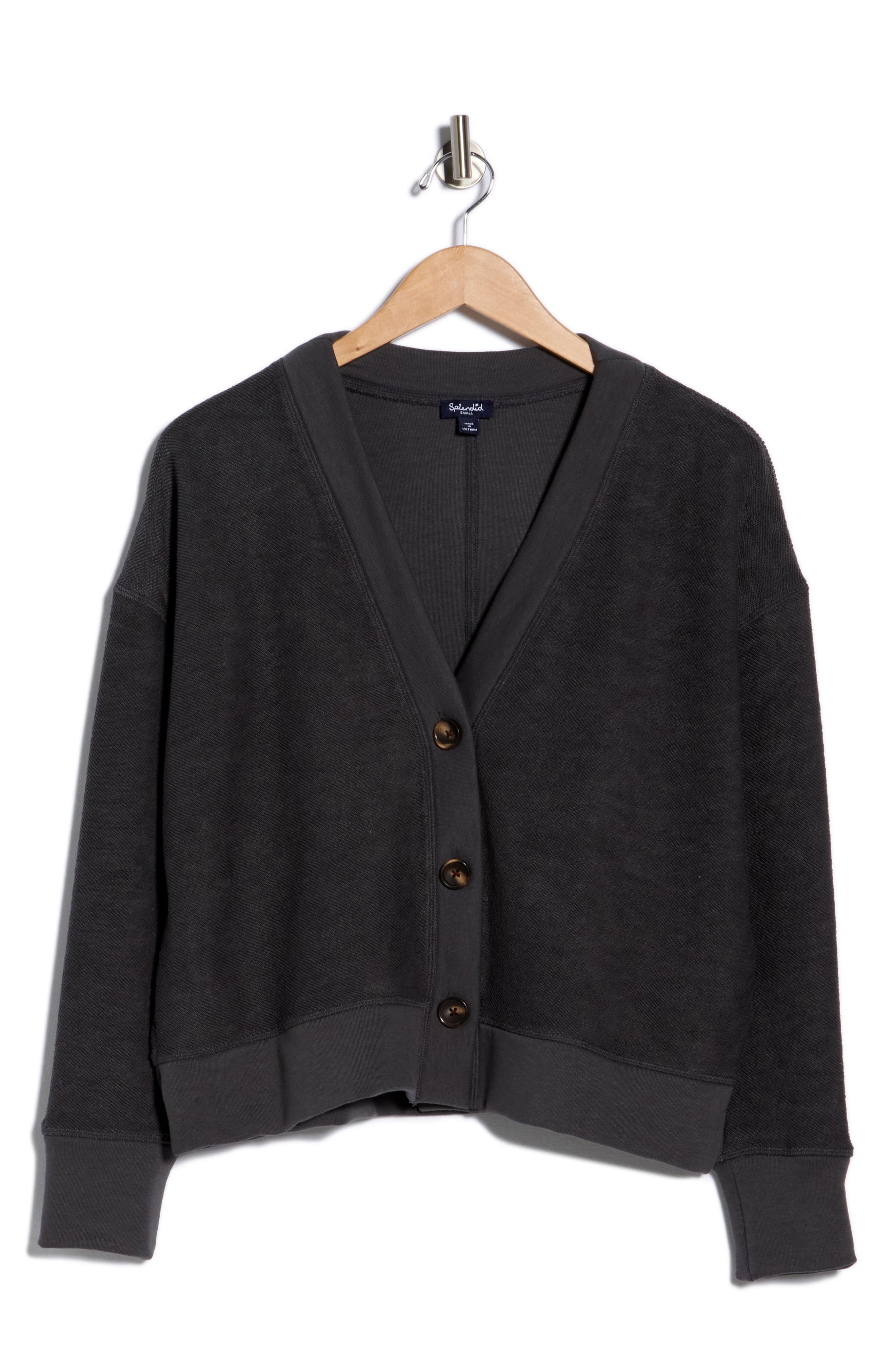 Splendid Reversed Terry V-Neck Cardigan | Nordstromrack