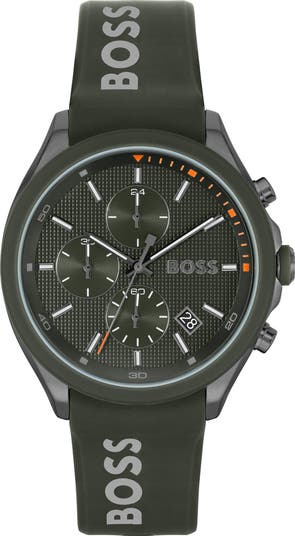 BOSS Velocity Chronograph Silicone Strap Watch, 44mm | Nordstrom