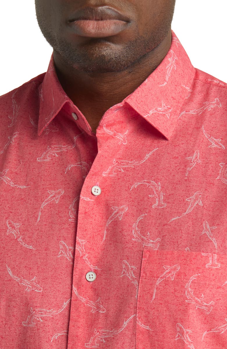 Peter Millar Shark Frenzy Stretch Cotton Sport Shirt | Nordstromrack