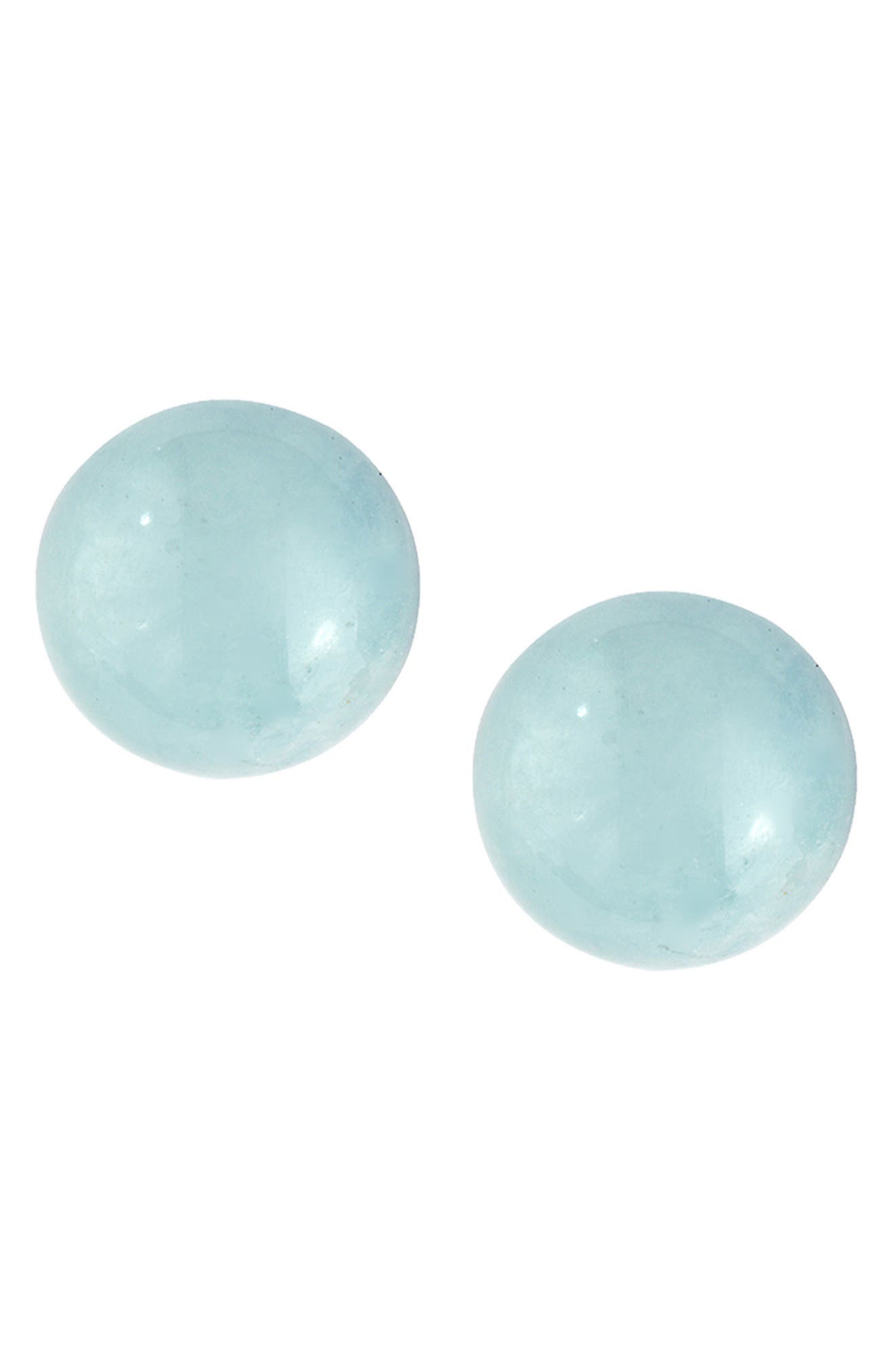 EFFY 14K Yellow Gold Milky Aquamarine Ball Stud Earrings | Nordstromrack