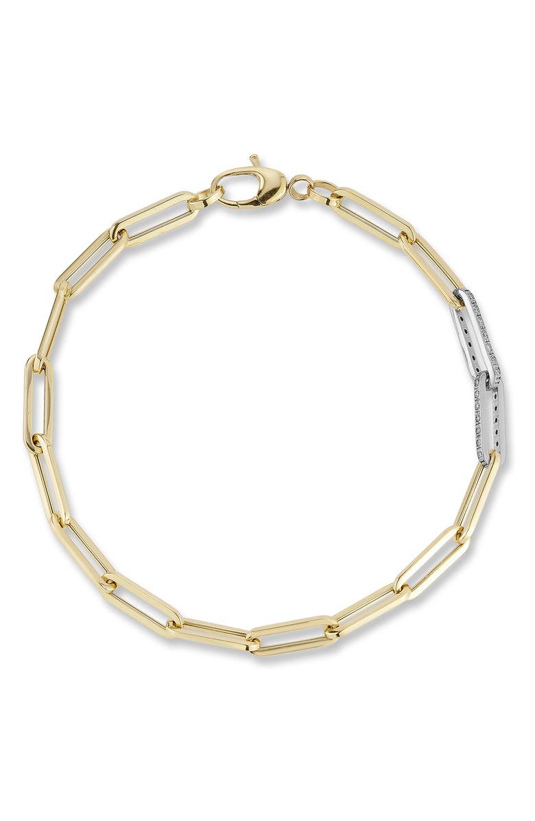 Ember Fine Jewelry Diamond Two-Tone Paper Clip Chain Bracelet ...